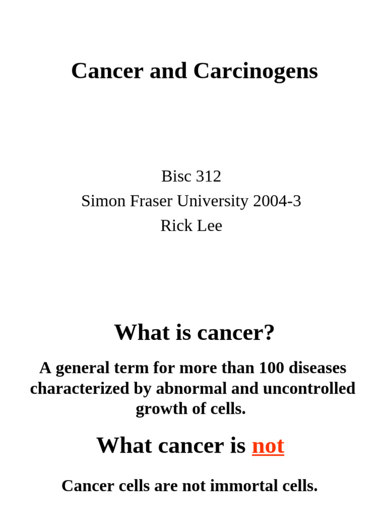 Cancer, Carcinogens, and Mutagens Explained | PDF | Mutagen | Neoplasms