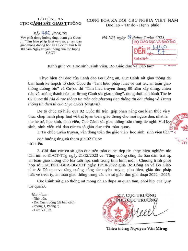 BCA.25.07. CV 4165 Va The Le 02 Cuoc Thi | PDF