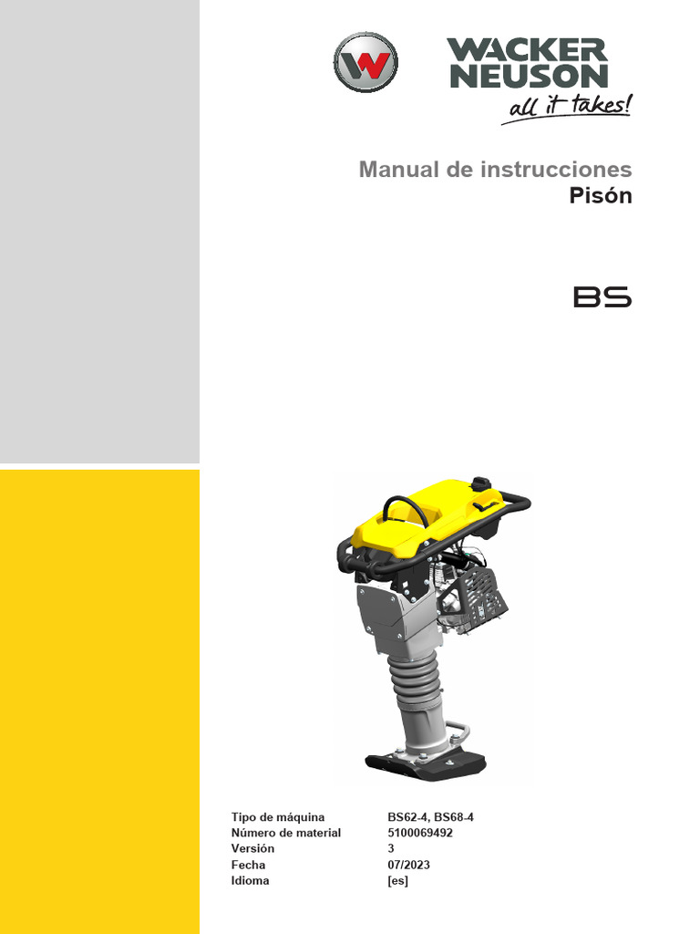Manual de Instrucciones Pison Bs68-4ab-28 | PDF