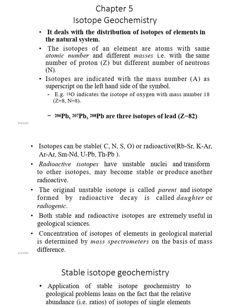 Isotope Geochemistry in Geological Sciences | PDF | Isotope | Chemical ...