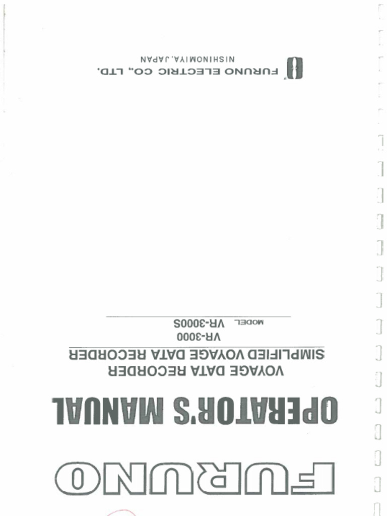 Furuno Operator S Manual Vr-3000 | PDF