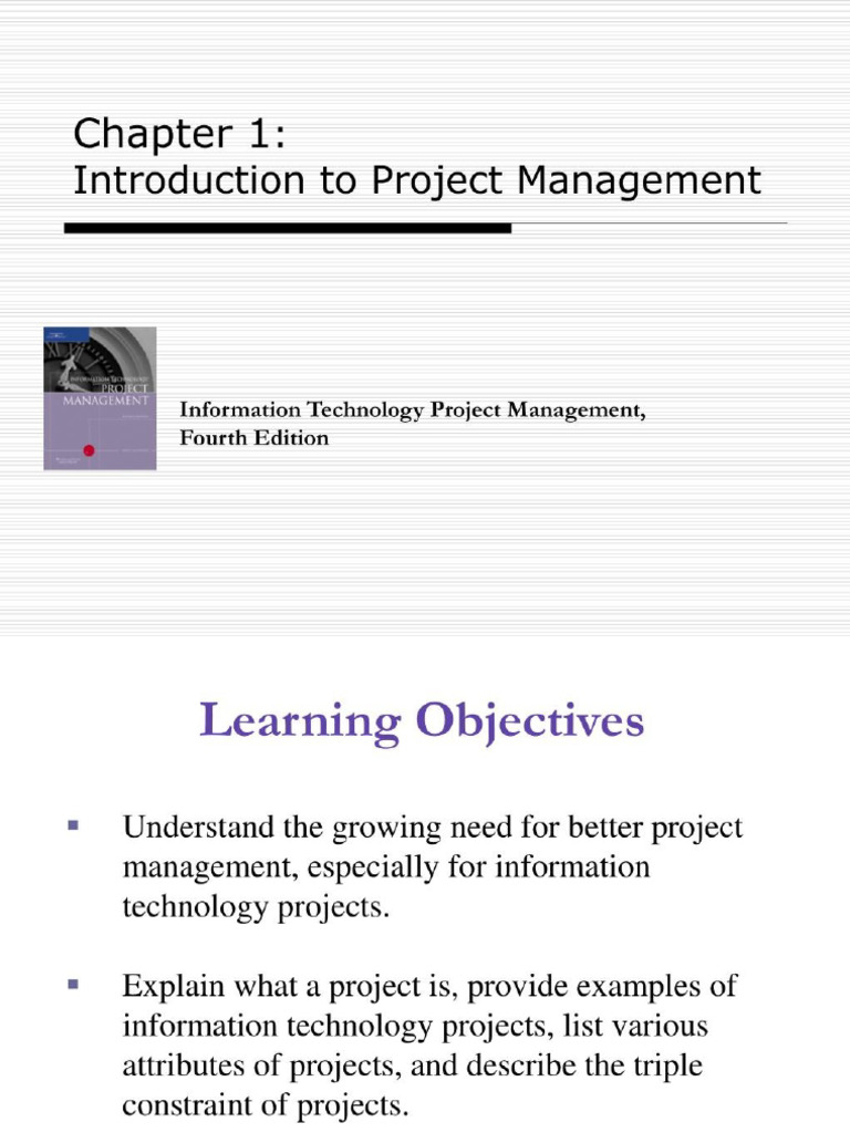 Chapter 1 (Based On IT Project Management Book) | PDF