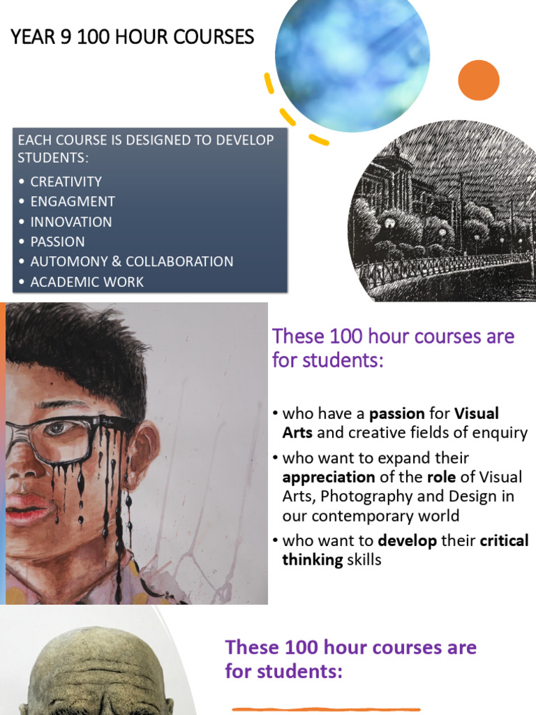 Year 9 Visual Arts 100 Hour Courses | PDF | Camera | Imaging