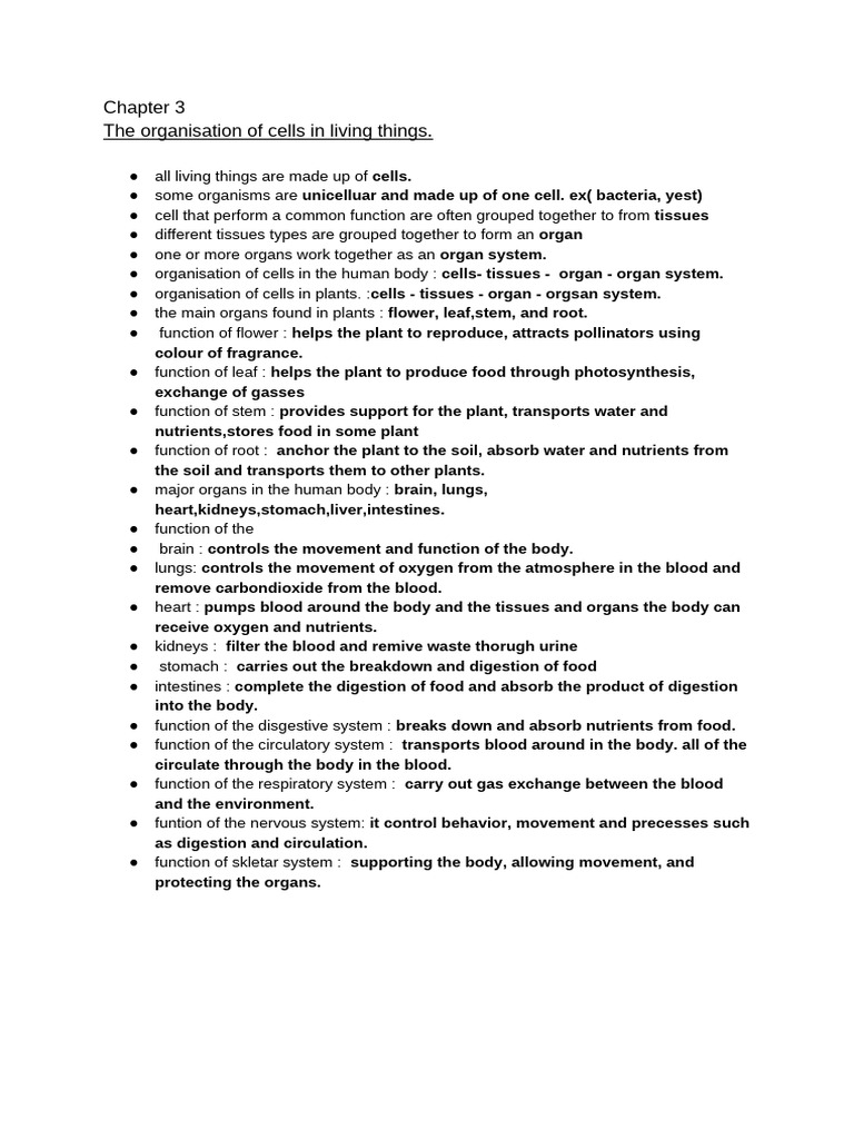 Science 7 Unit 3 Cells | PDF
