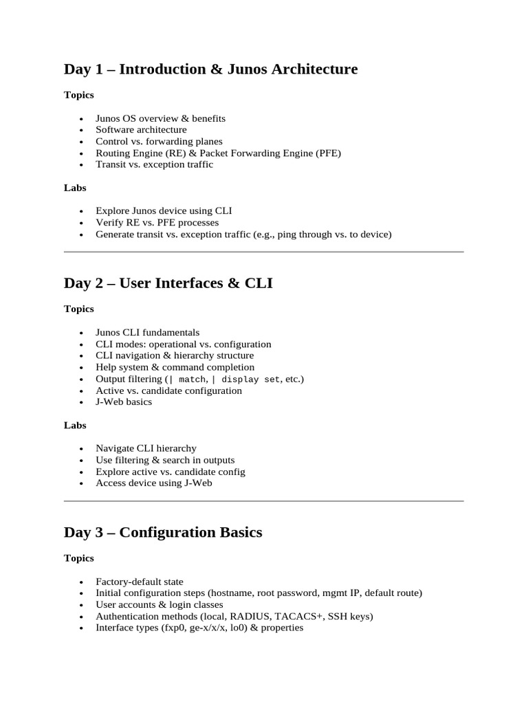 Junos Fundamental 6 Day | PDF | Routing | Command Line Interface