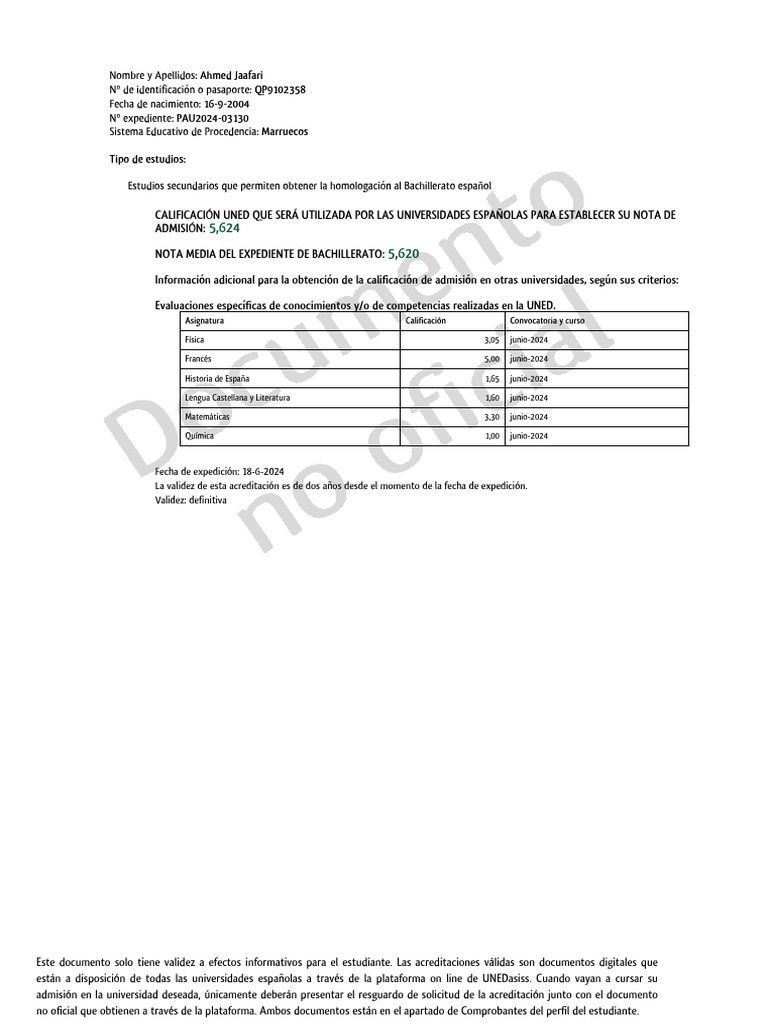 Fecha de Expedición: 18-6-2024 La Validez de Esta Acreditación Es de ...
