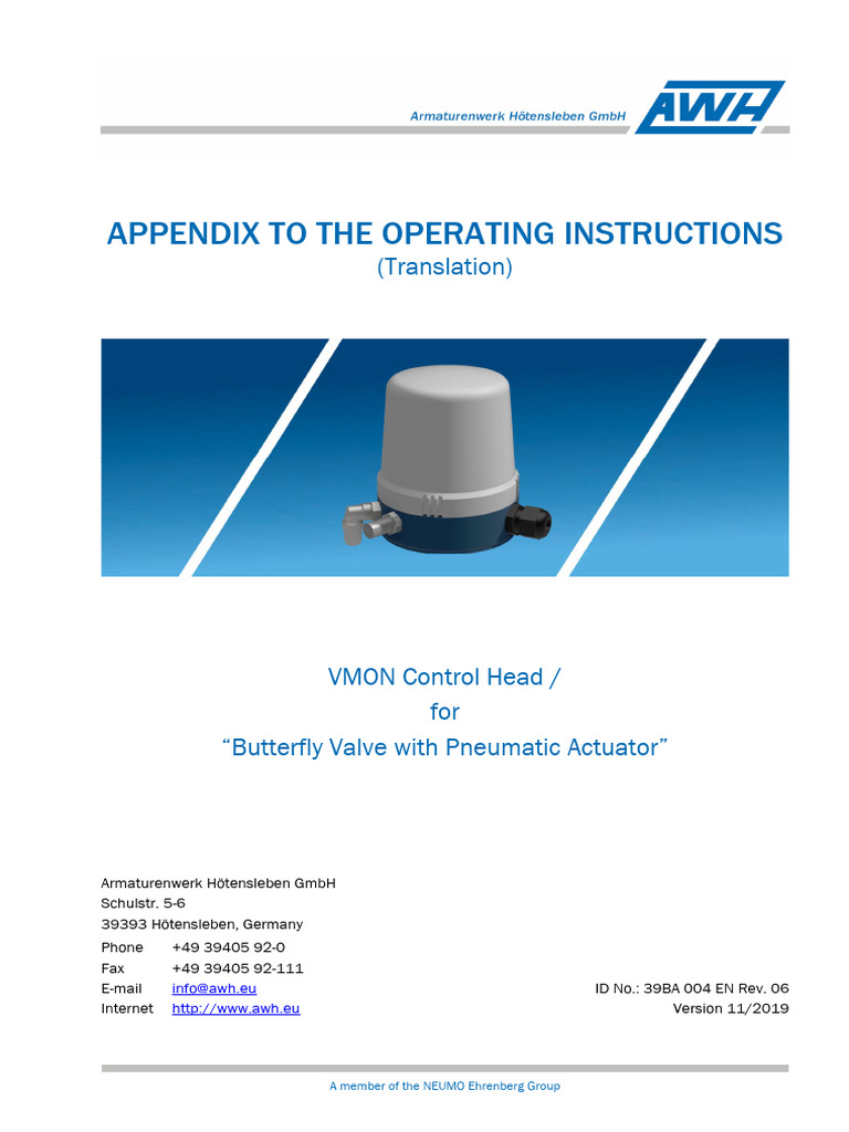 VMON Control Head Operating Instructions | PDF | Actuator | Electrical ...