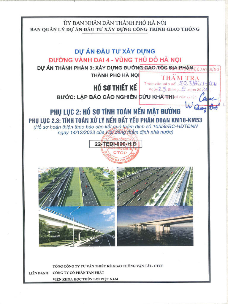 Phu Luc 2.3. Tinh Toan Xu Ly Nen Dat Yeu Phan Doan Km18 - Km53 | PDF