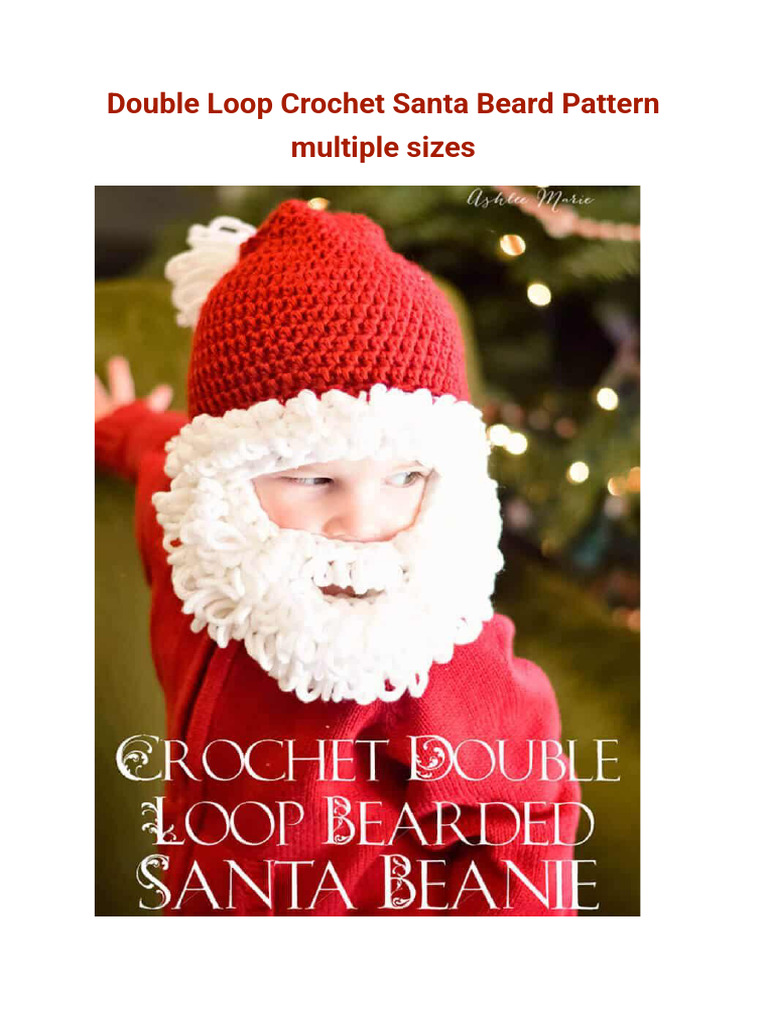 Double Loop Crochet Santa Beard Pattern | PDF | Crochet | Figured Fabrics