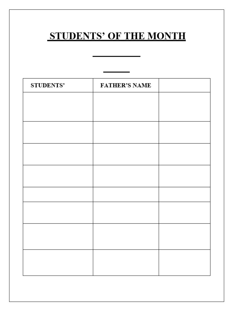 Student's of The Month January 2024 | PDF