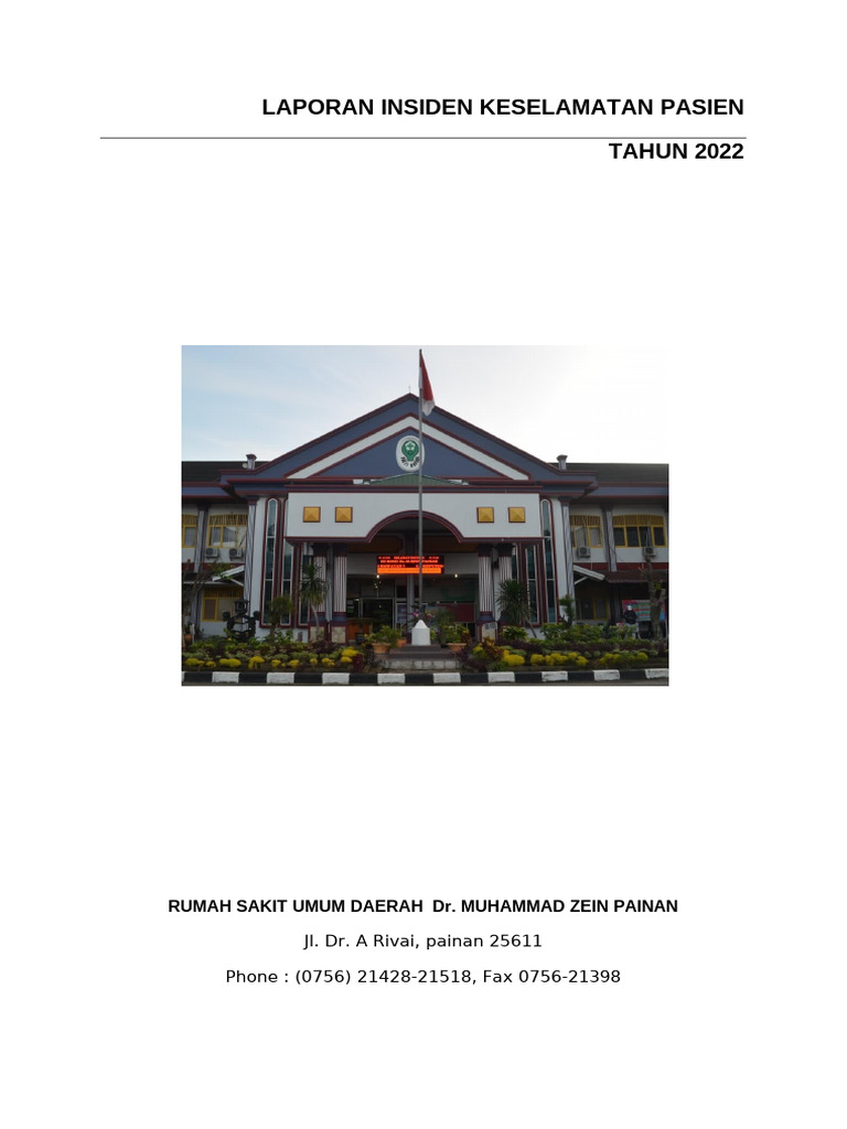Contoh Laporan Insiden Keselamatan Pasien Download | PDF