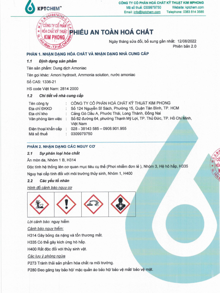 MSDS Nh4oh | PDF
