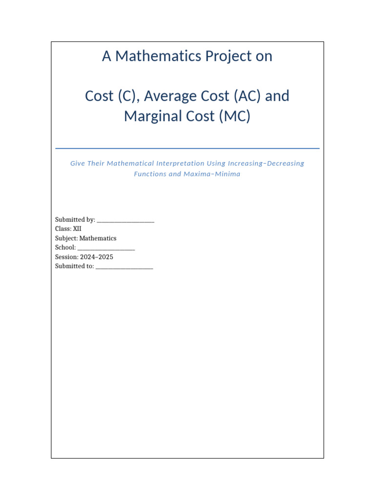 Cost Functions and Their Analysis | PDF | Marginal Cost | Average Cost