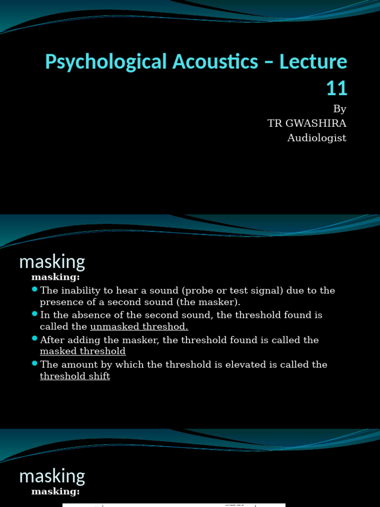 Psychological Acoustics Lecture 11 | PDF | Hearing | Sound