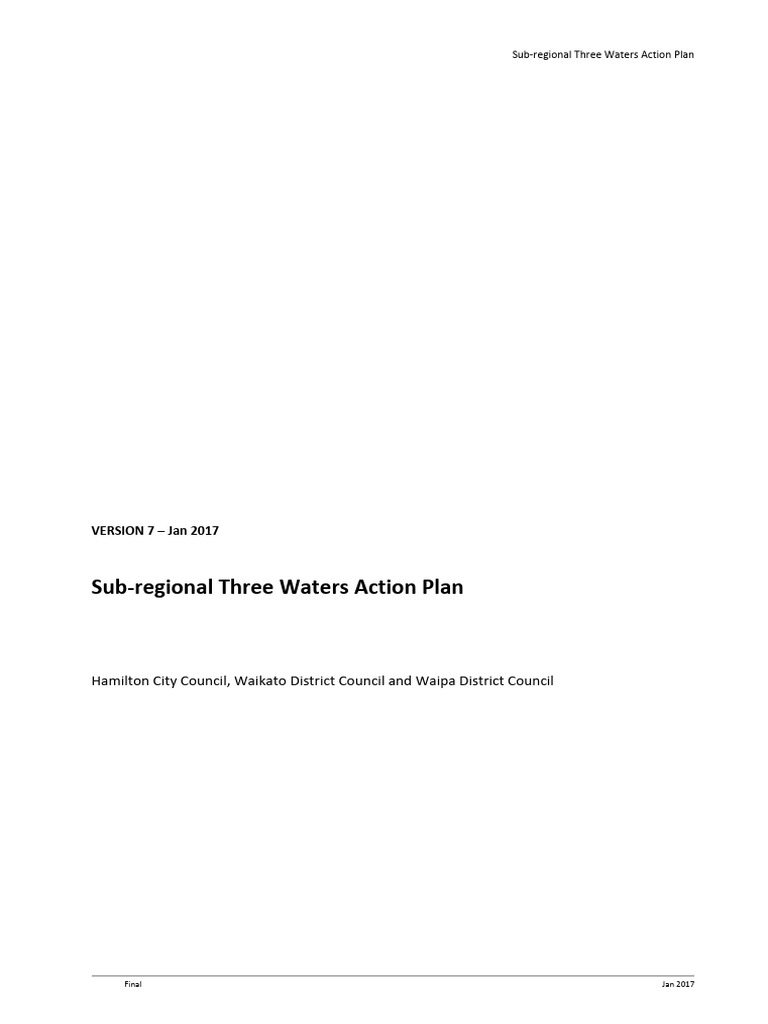 Sub Regional Three Waters Action Plan 2024 | PDF | Infrastructure ...
