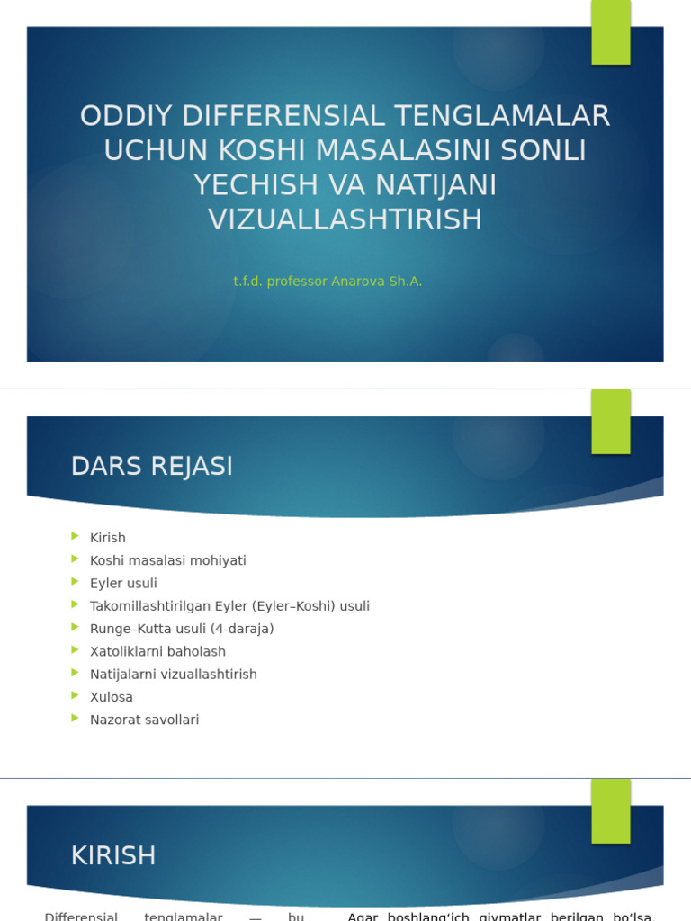 17-ma'ruza | PDF | Analysis | Numerical Analysis