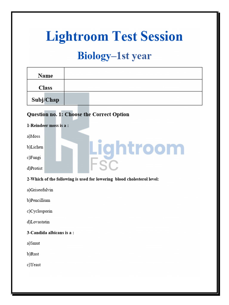 Bio 11 Test 04 | PDF