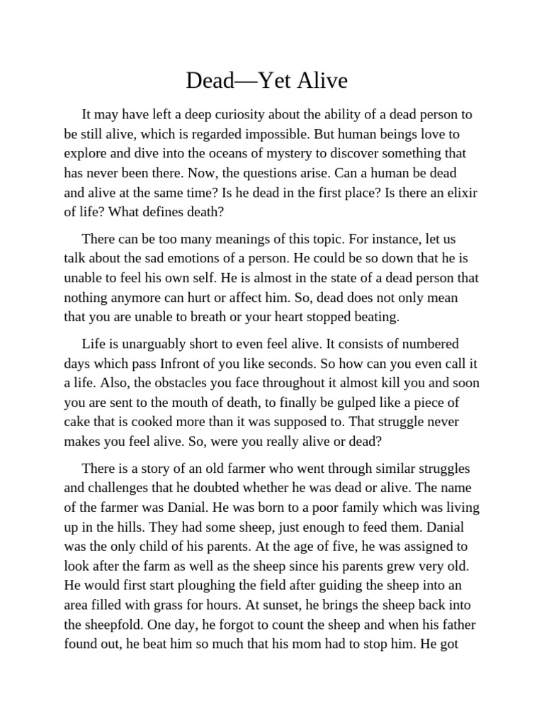 Dead-Yet Alive | PDF