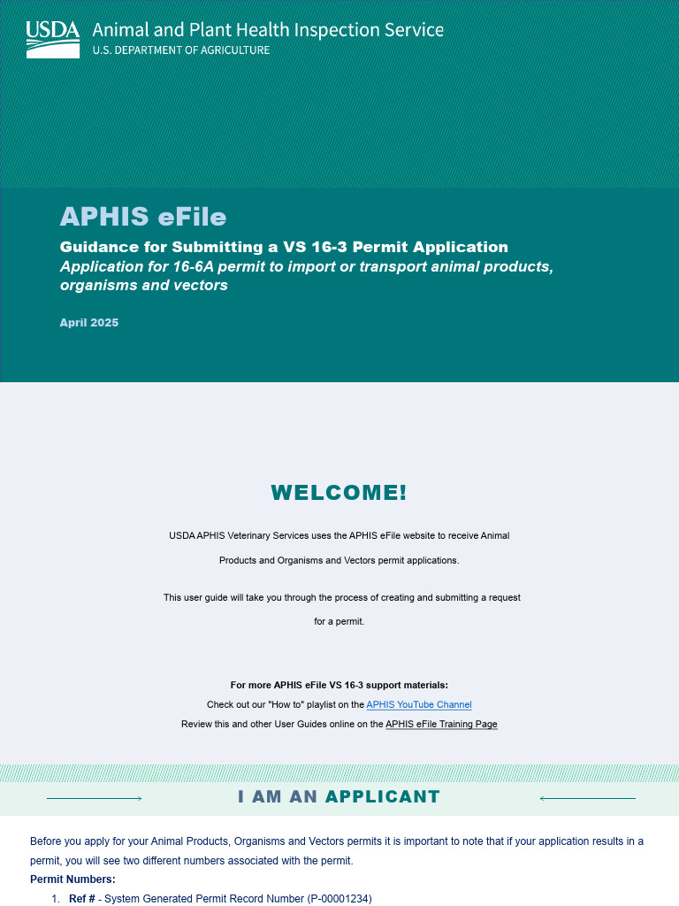 APHIS eFile VS 16-3 Permit Guide | PDF | Payments | Cheque