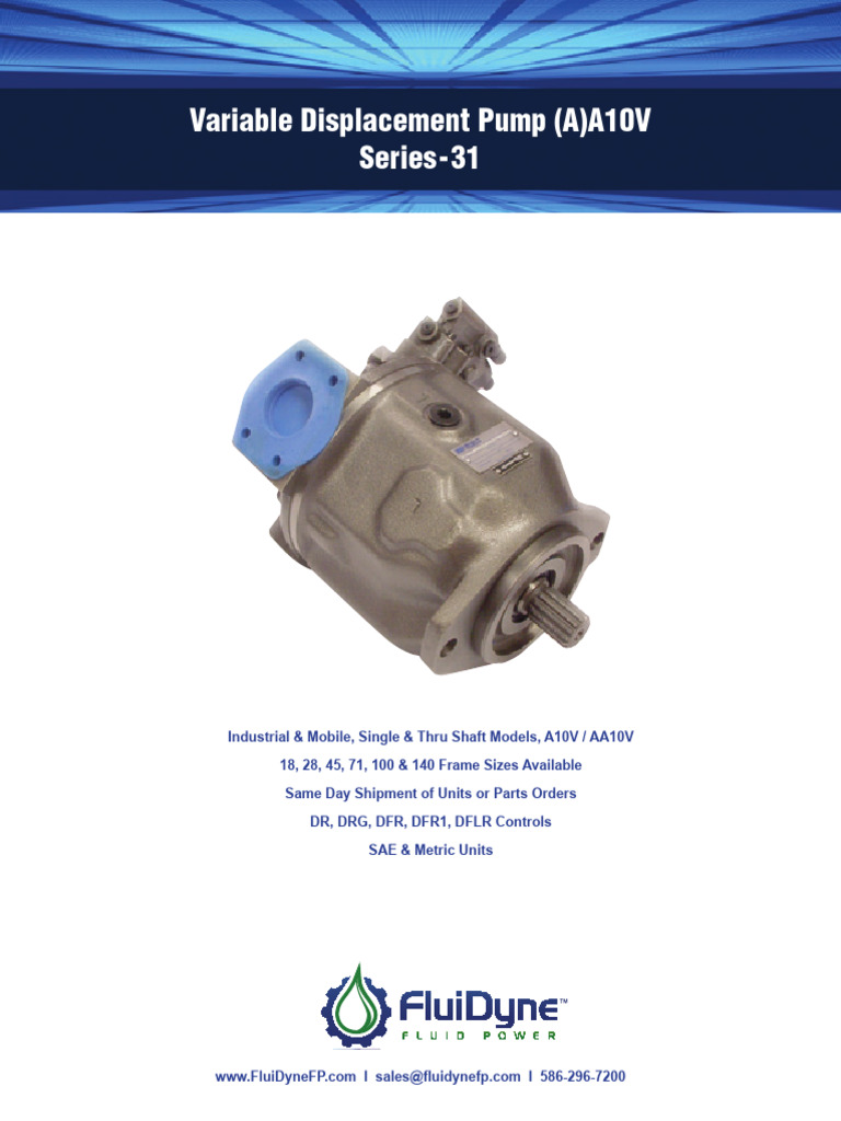 A10V ENG Catalog | PDF | Pump | Continuum Mechanics