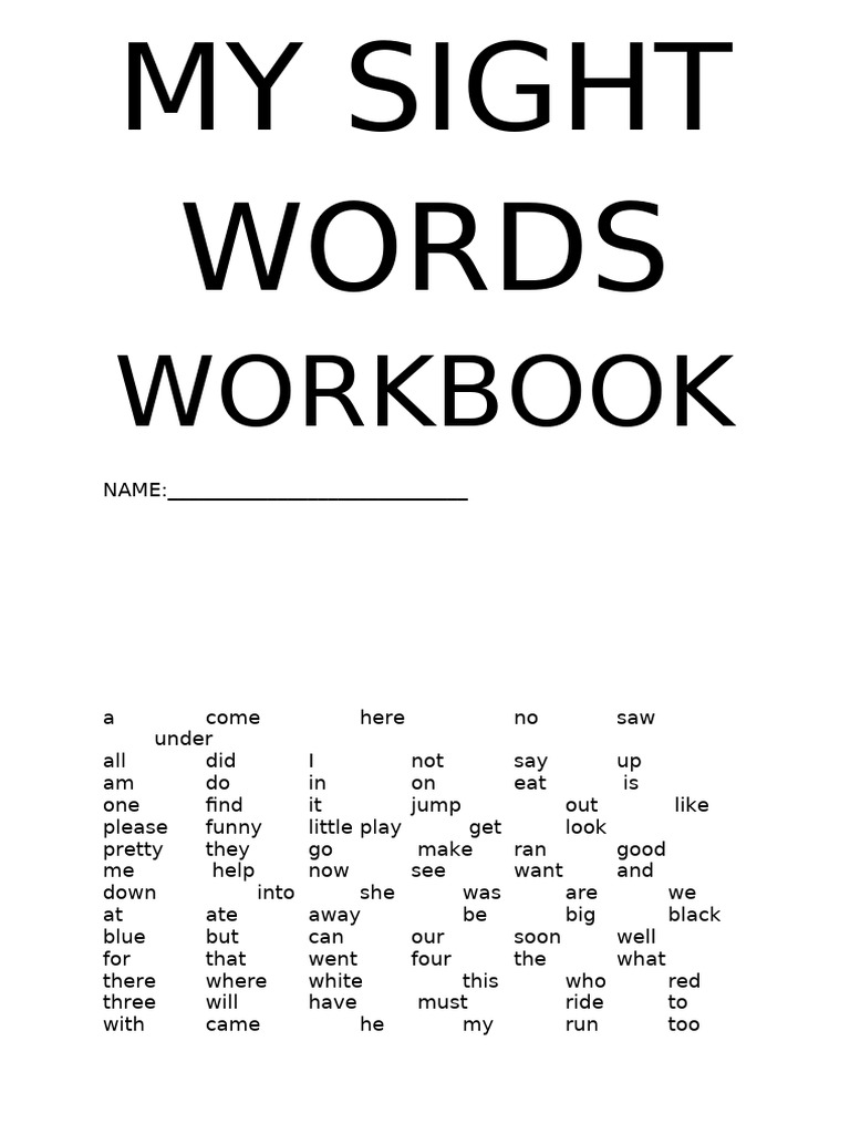 My Sight Words Workbook PDF | PDF