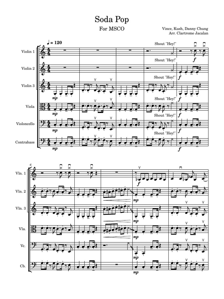 Soda Pop Score and Parts | PDF | Musical Instruments | String Instruments