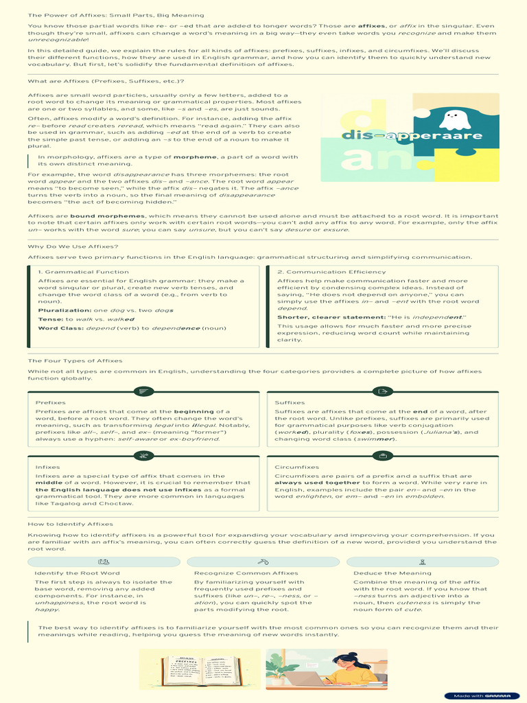 The Power of Affixes Small Parts Big Meaning | PDF | Word | Syntax
