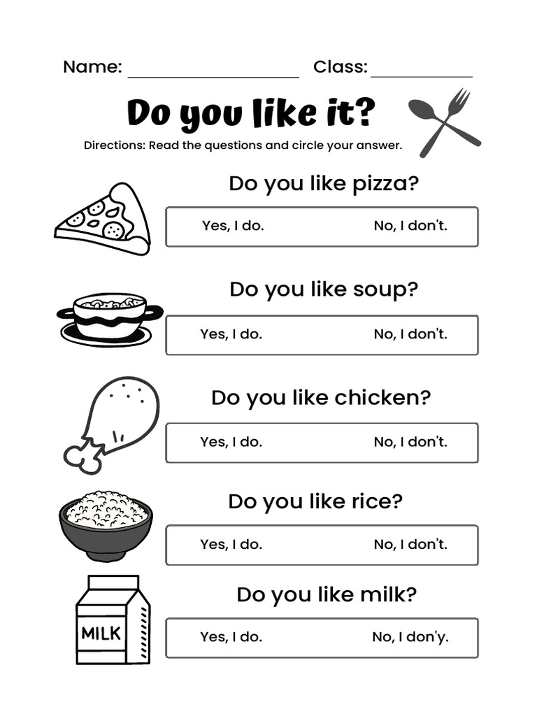 Food Preference Survey for Kids | PDF
