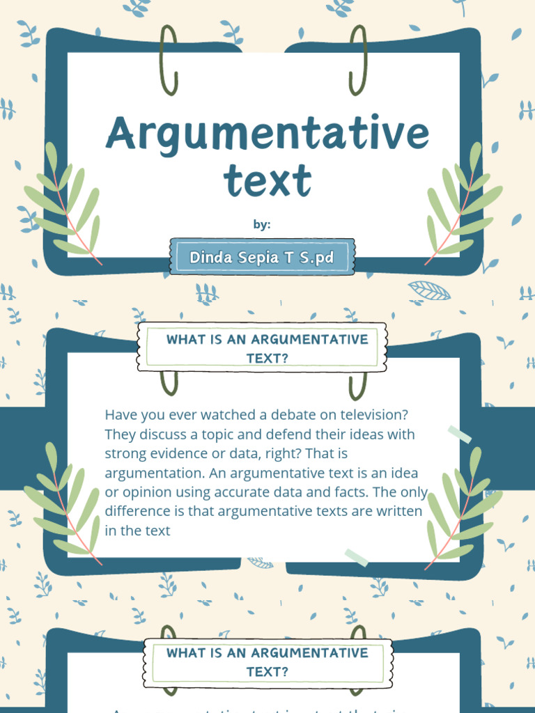 Understanding Argumentative Texts | PDF