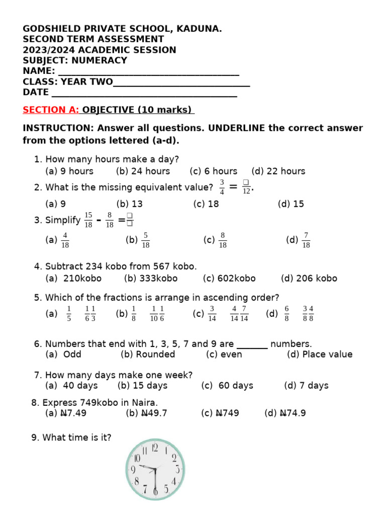 Numeracy (Gilbert) 2nd Term 2024 | PDF | Computer Keyboard | Computer ...