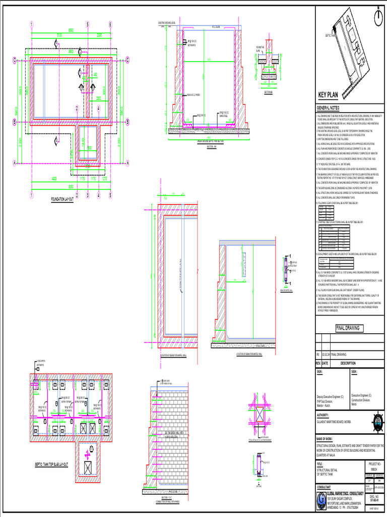 Soak Well & Septic Tank Stru. Drawings-ST-SD-01 | PDF