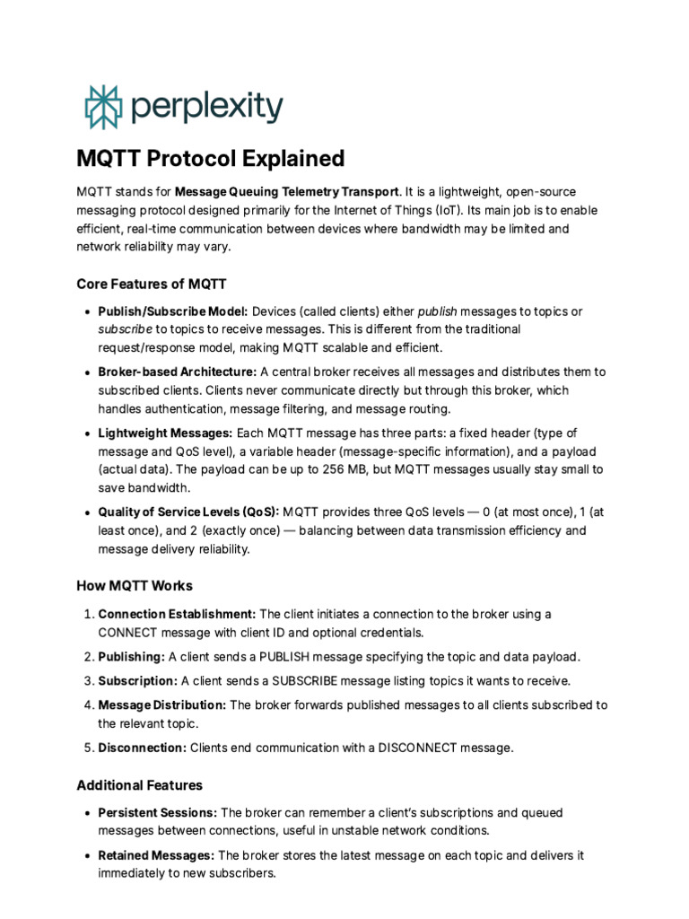 MQTT Protocol Explained | PDF | Telecommunications | Computer Network