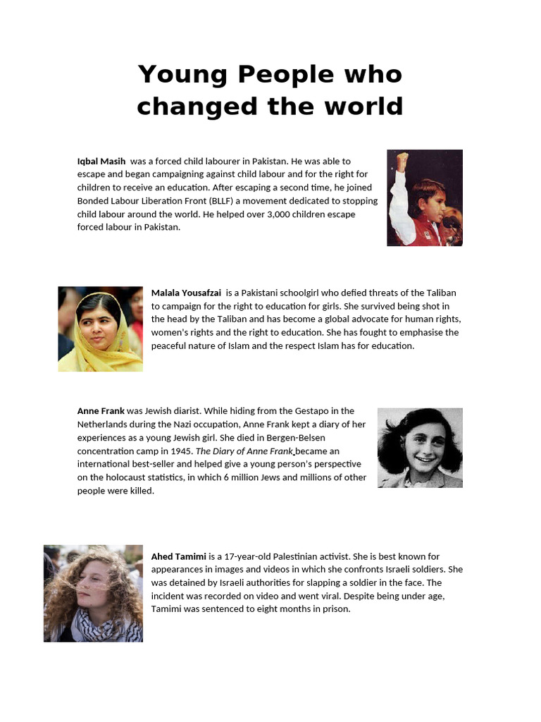 Young Activists Who Changed the World | PDF
