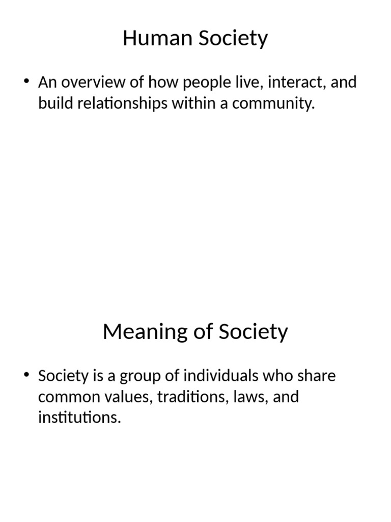 Human Society Presentation | PDF
