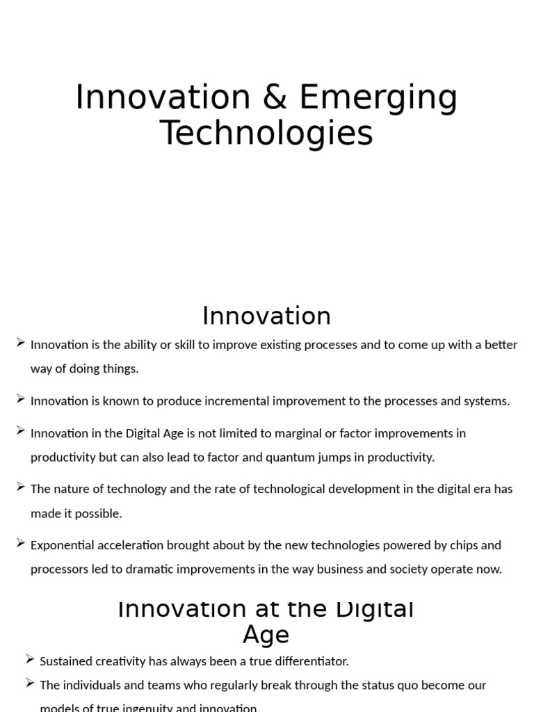 MIS - Module 3 - Innovation & Emerging Technologies | PDF | Cloud ...
