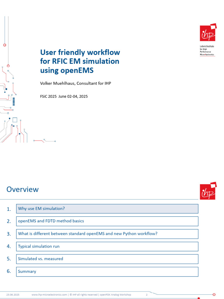 Openems Rfic em Flow Fsic2025 | PDF | Computational Electromagnetics | Electronics