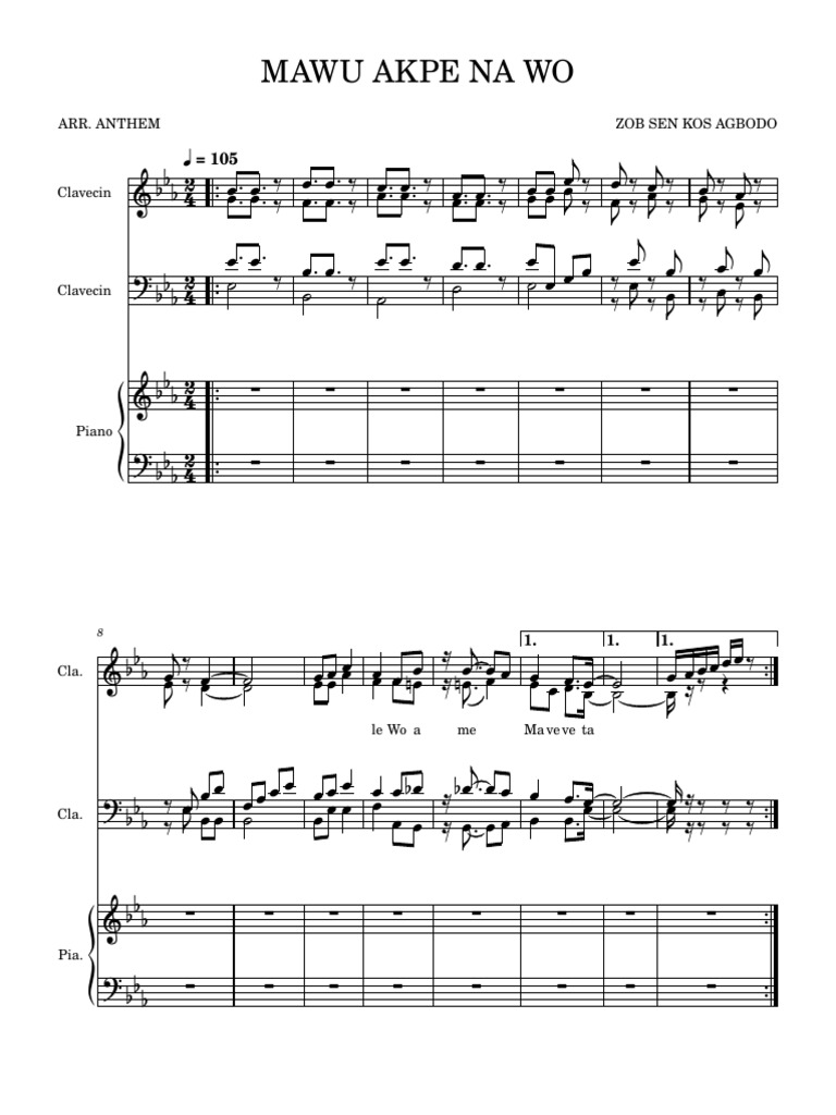 Zob Sen Kos Agbodo Sheet Music | PDF
