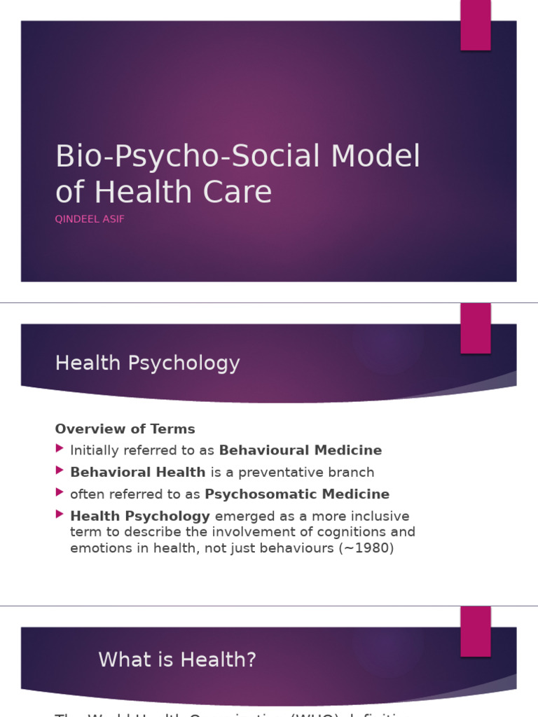 Bio Psych Social (Beh 01) | PDF | Health Psychology | Psychology