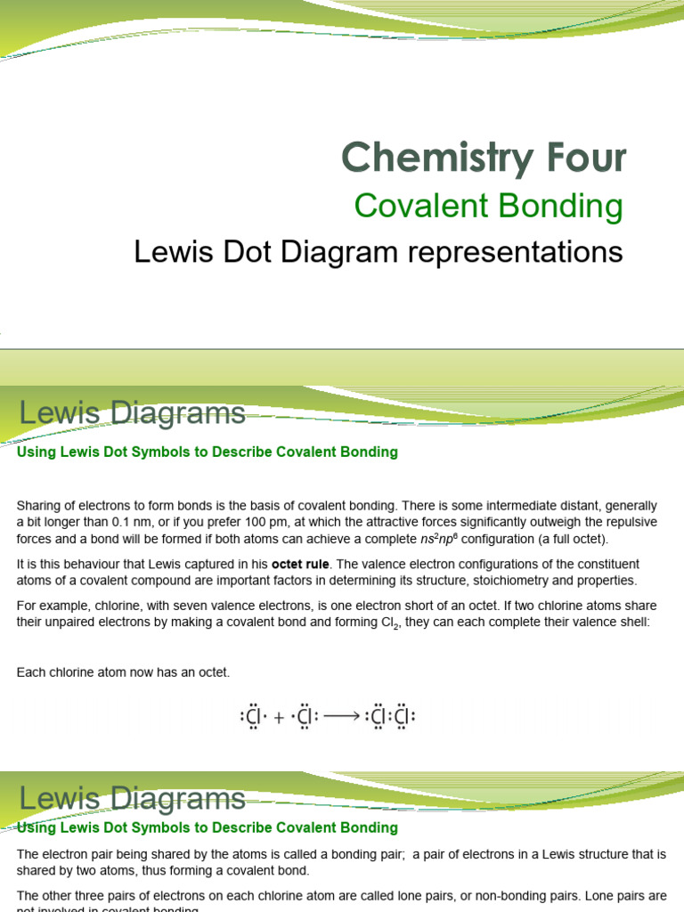 Lewis Dot Diagrams and Covalent Bonding | PDF | Chemical Bond ...
