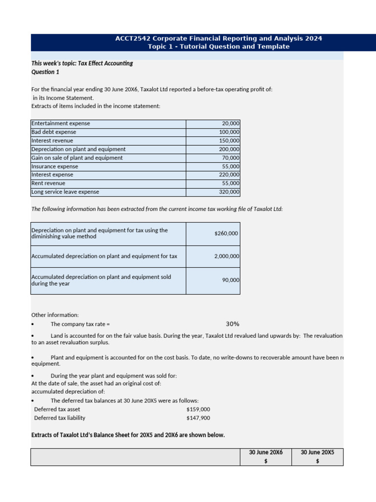 t01 Tutorial Question - STUDENT - TEMPLATE Part Filled in | PDF ...