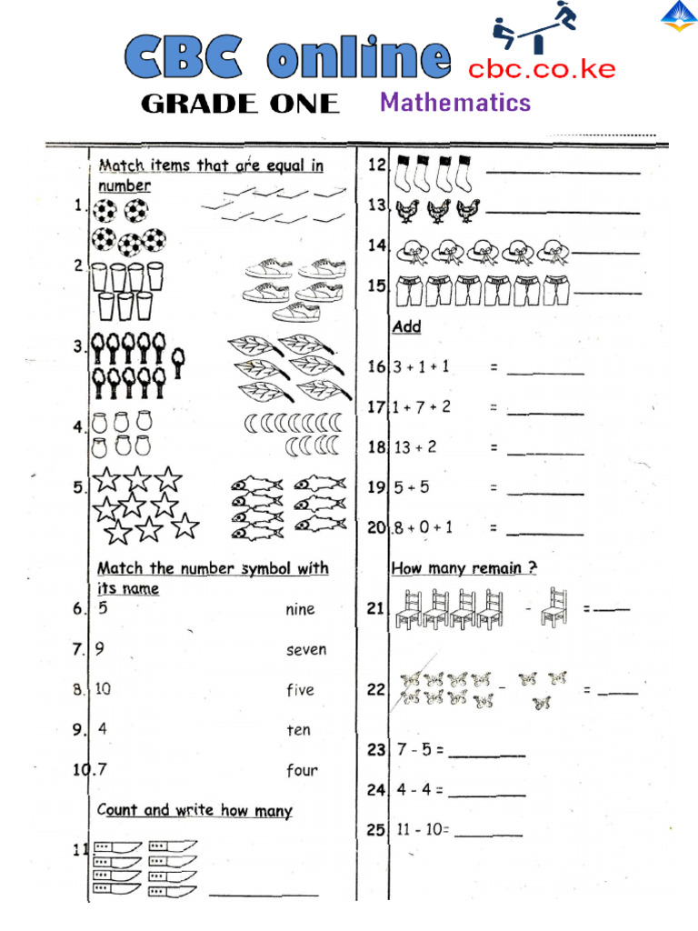 Mathematics Grade One | PDF