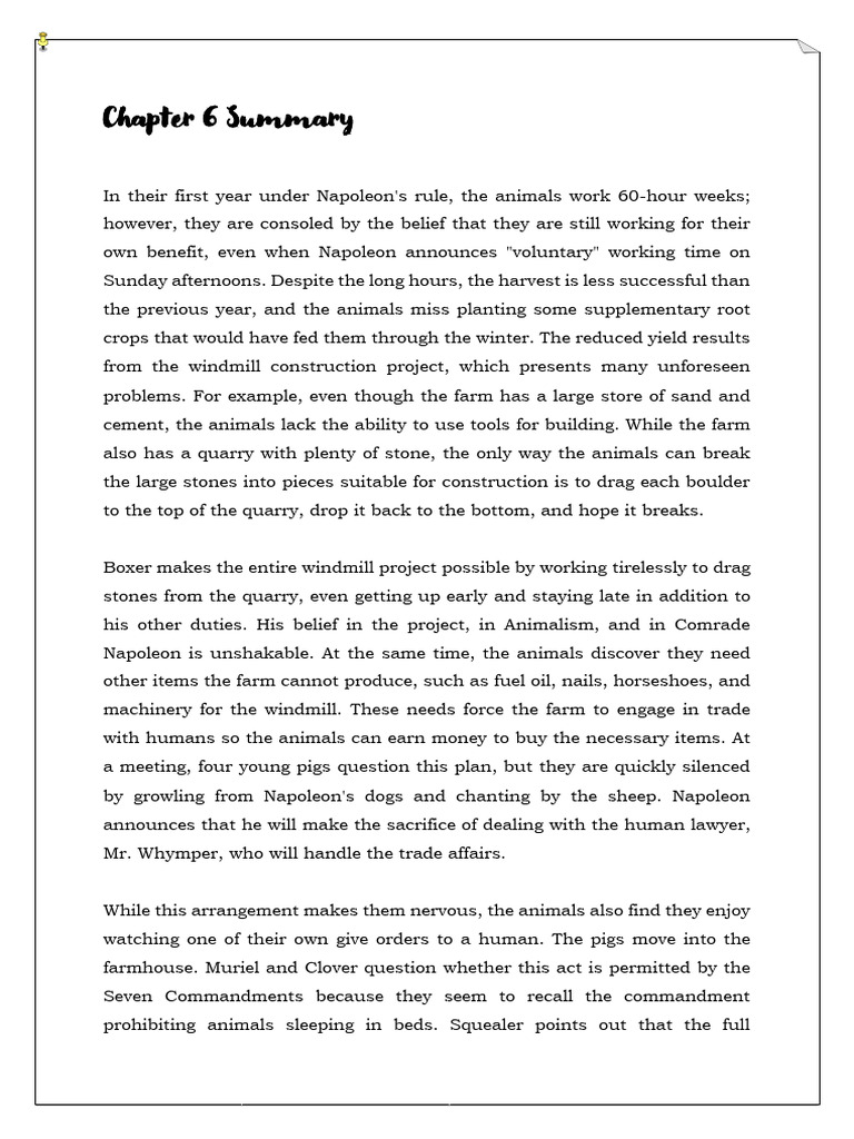 Summary of Animal Farm Chapter 6 | PDF