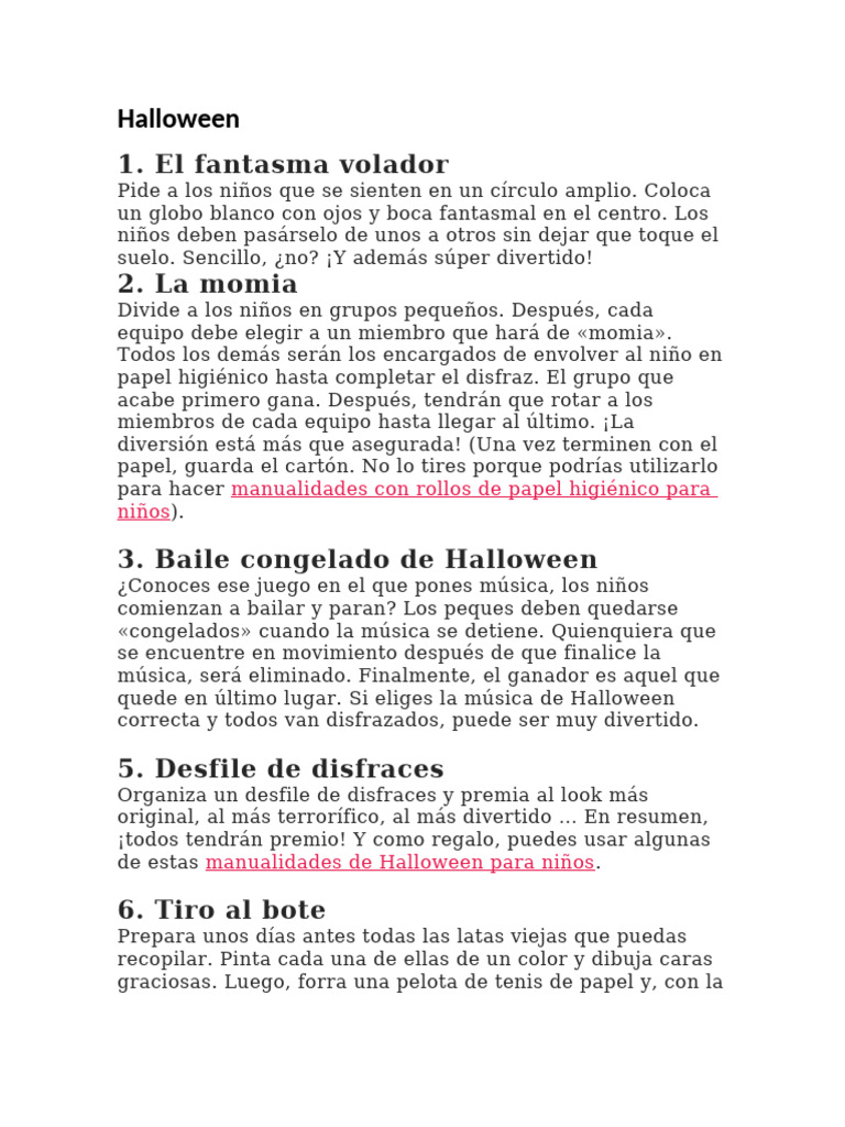Halloween Games | PDF | Víspera de Todos los Santos