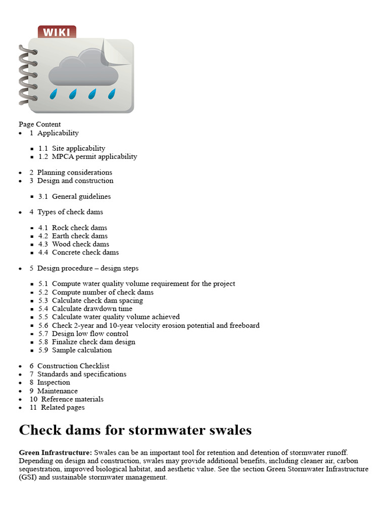 Designing Effective Check Dams for Stormwater | PDF | Dam | Stormwater