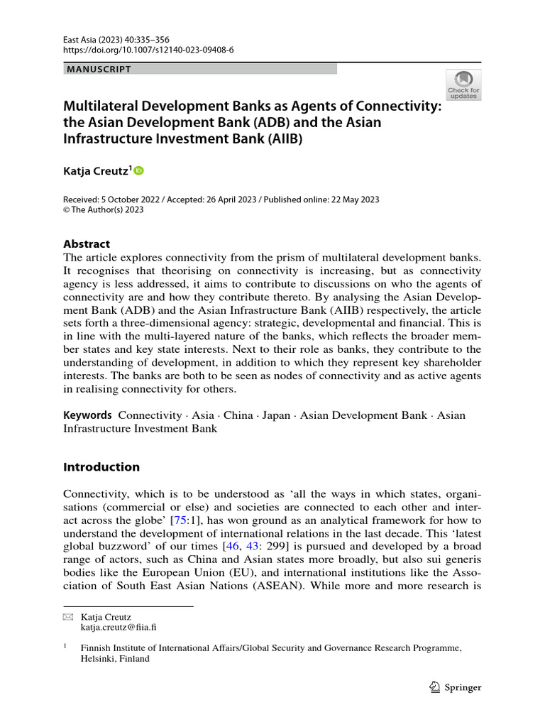 s12140-023-09408-6 - Multilateral Development Banks As Agents of ...