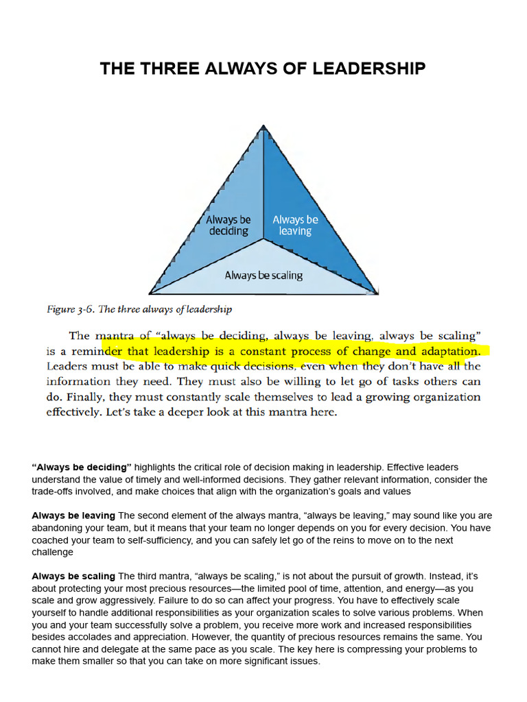 The Three Always of Leadership | PDF