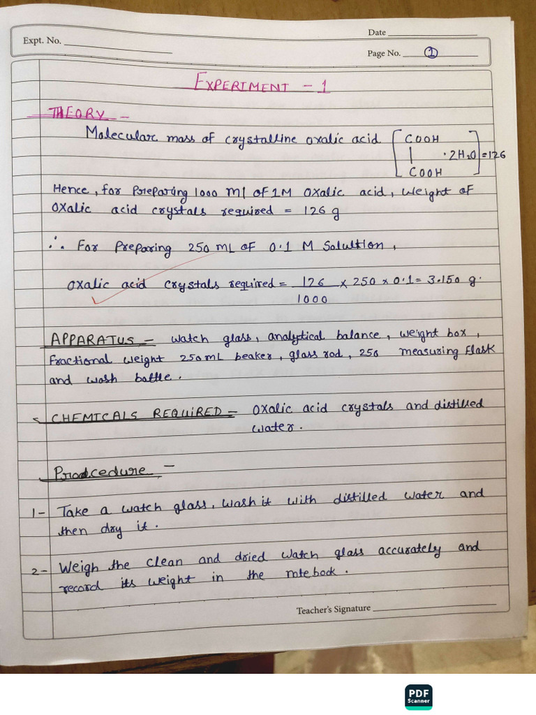 Class 12th Experiment Part 1 | PDF