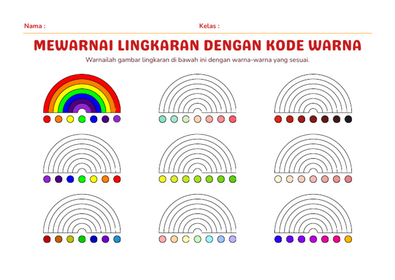 Mewarnai Lingkaran Dengan Kode Warna Lembar Kerja Koding TK SD Warna Warni - 20251029 - 122117 ...