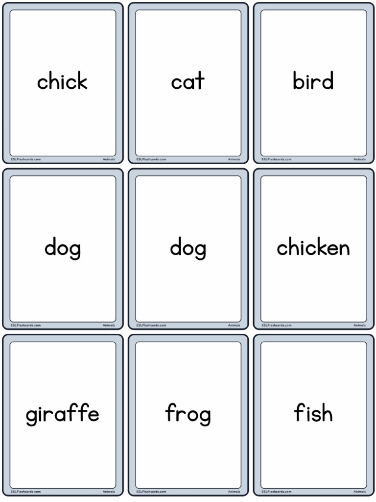 Animals Small Word Cards | PDF
