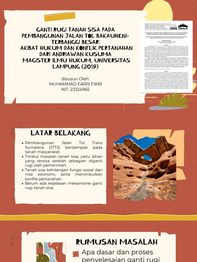 Ganti Rugi Tanah Sisa Pada Pembangunan Jalan Tol Bakauheni-Terbanggi ...